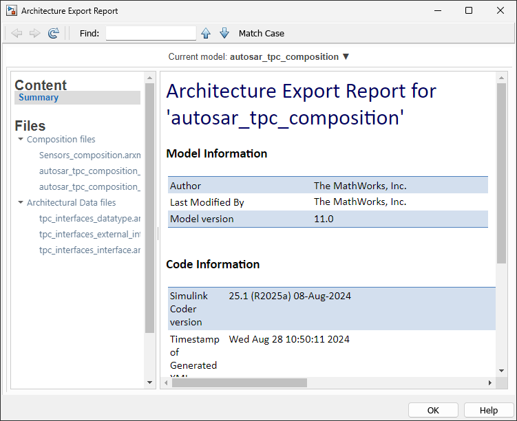 Export Composition and Component ARXML Descriptions from AUTOSAR Blockset Architectures - MATLAB ...