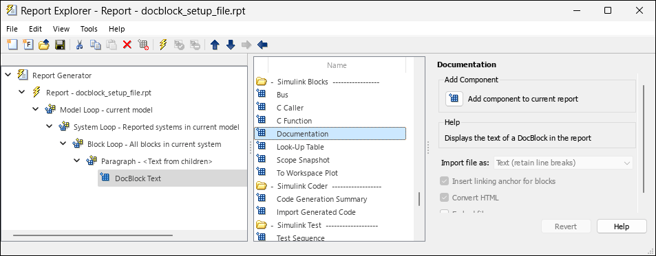 slreportgen.report.RptFile - Create Report Explorer-based reporter - MATLAB