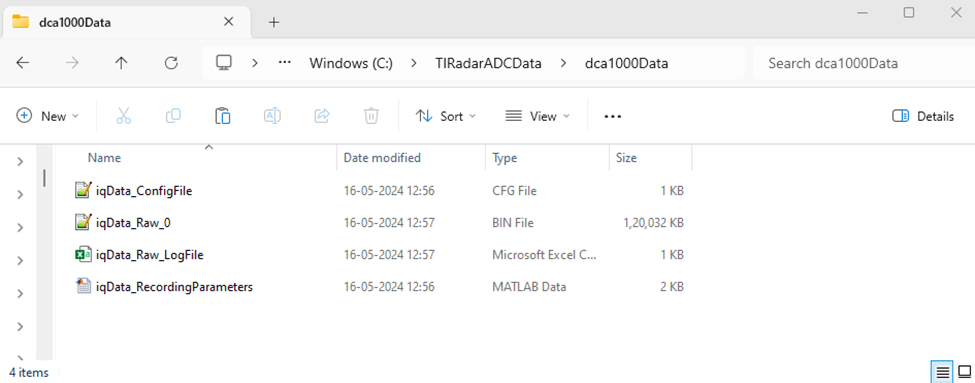 Record Raw ADC Data for Offline Processing from TI mmWave Radar Board Using DCA1000EVM Capture ...