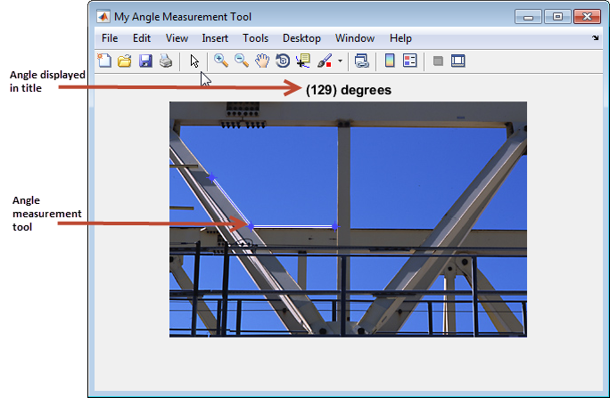 Create Angle Measurement Tool Using ROI Objects - MATLAB & Simulink